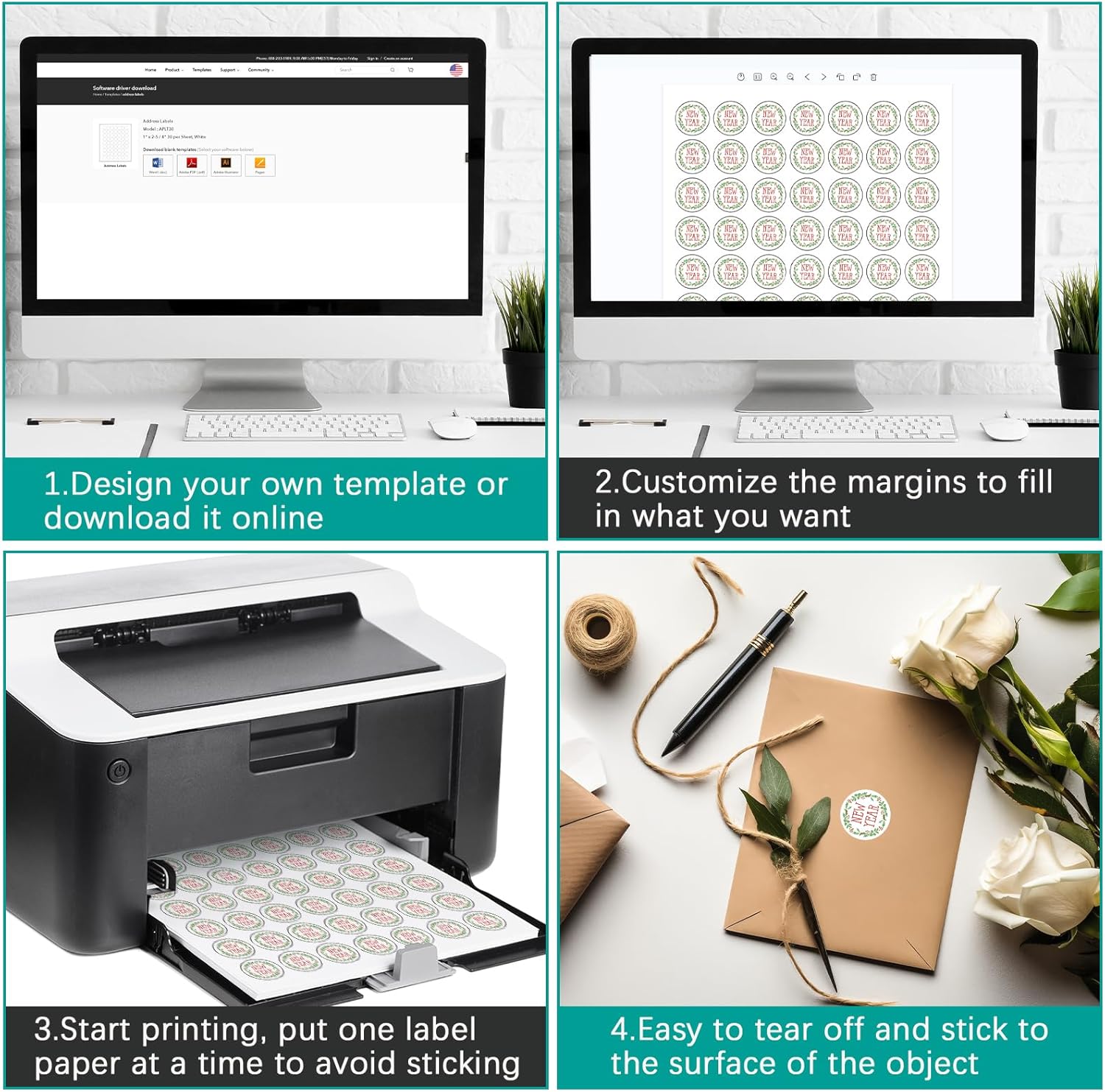 1" - One Inch Round Colemoly Label / Sticker Template (63 per sheet ...